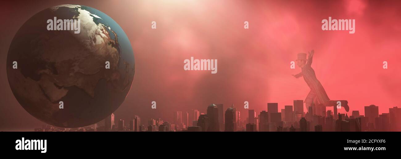 3d illustration, concept capitalism and globalization, power in the ...