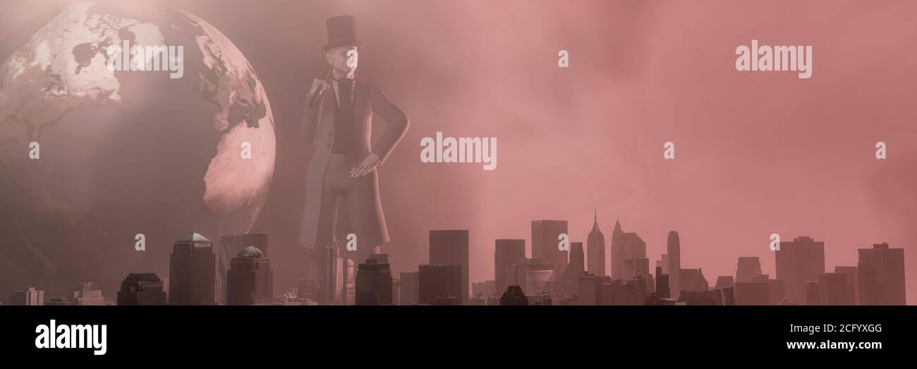 3d illustration, concept capitalism and globalization, power in the ...