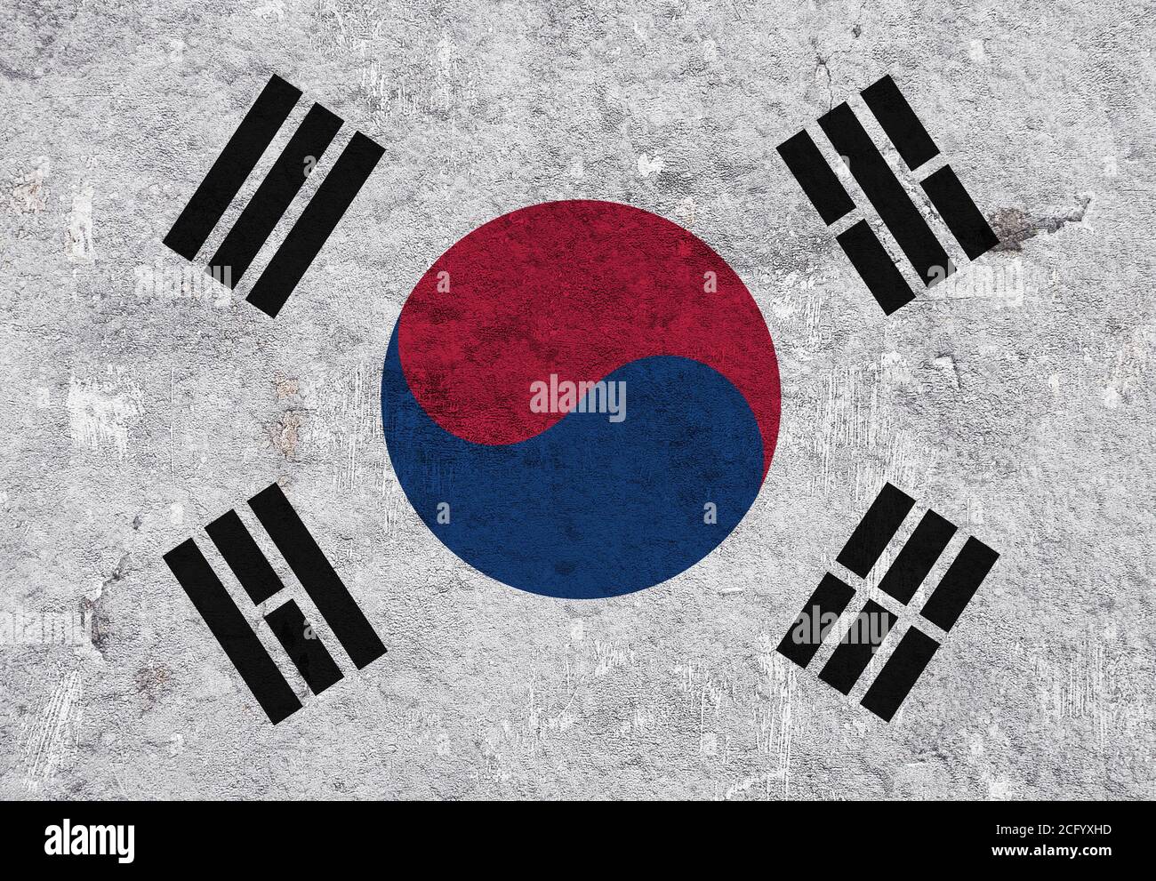 Flag of South Korea on weathered concrete Stock Photo - Alamy