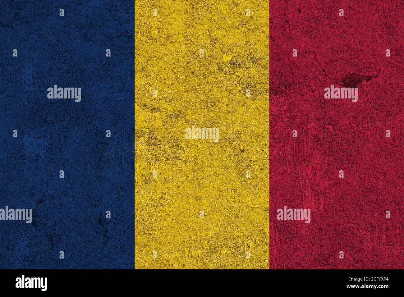 Flag of Chad on weathered concrete Stock Photo - Alamy