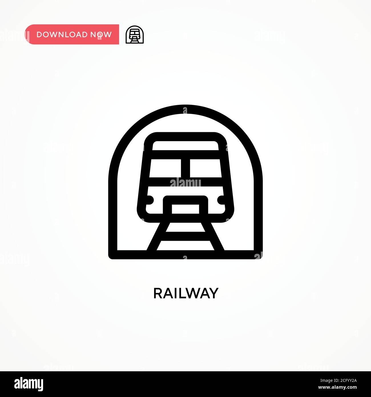 Railway Simple vector icon. Modern, simple flat vector illustration for ...