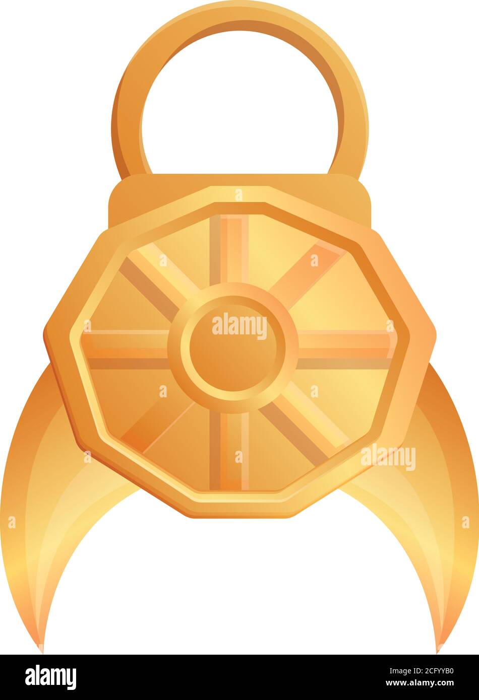 Gold amulet icon. Cartoon of gold amulet vector icon for web design ...