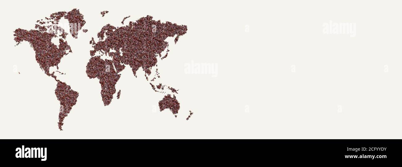 3d illustration of map composed of flowers Stock Photo - Alamy