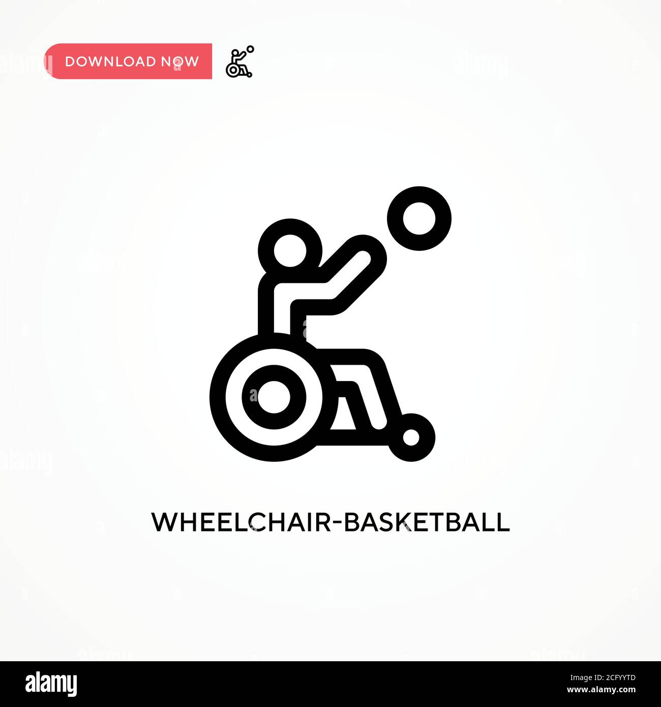 Wheelchair-basketball Simple vector icon. Modern, simple flat vector ...