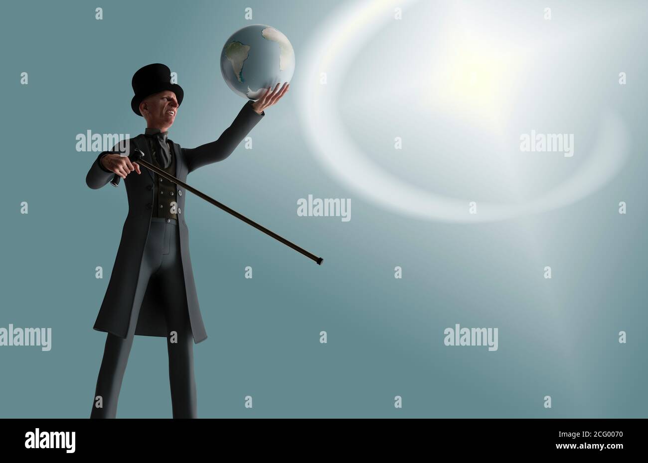 3d illustration, concept capitalism and globalization, power in the ...