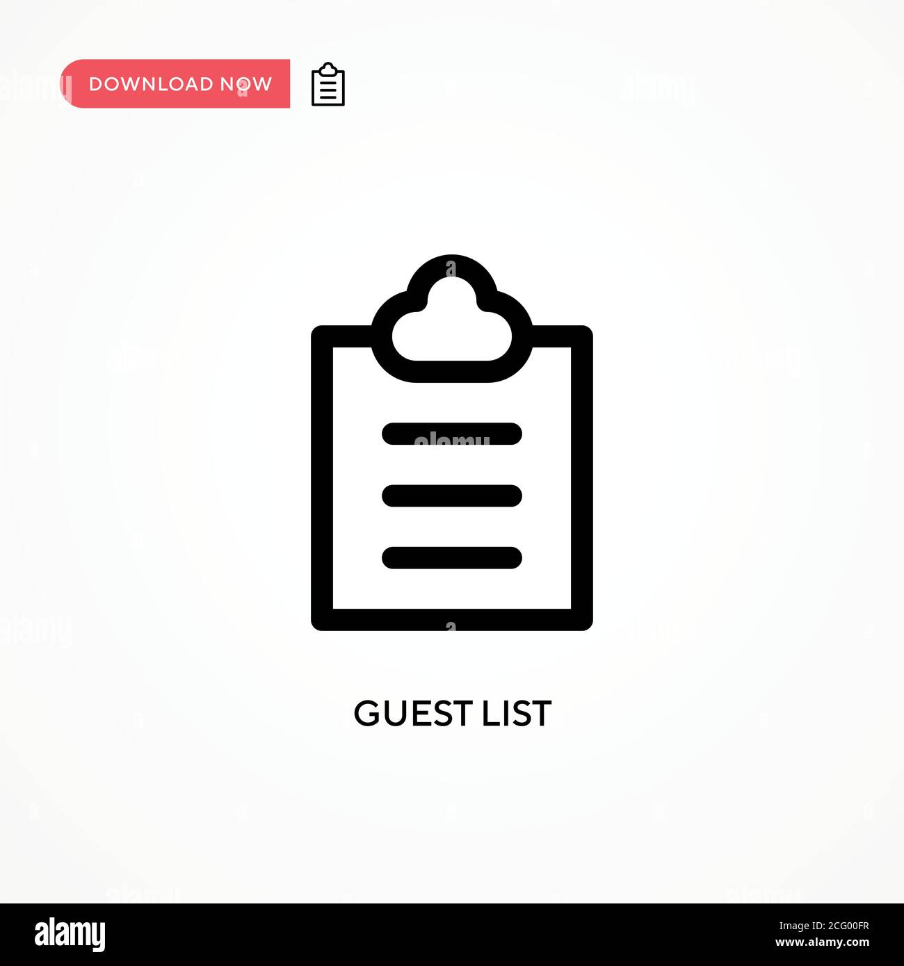 Guest list Simple vector icon. Modern, simple flat vector illustration ...