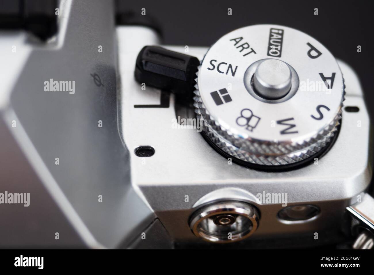 Shooting mode selection wheel of a modern digital camera Stock Photo ...