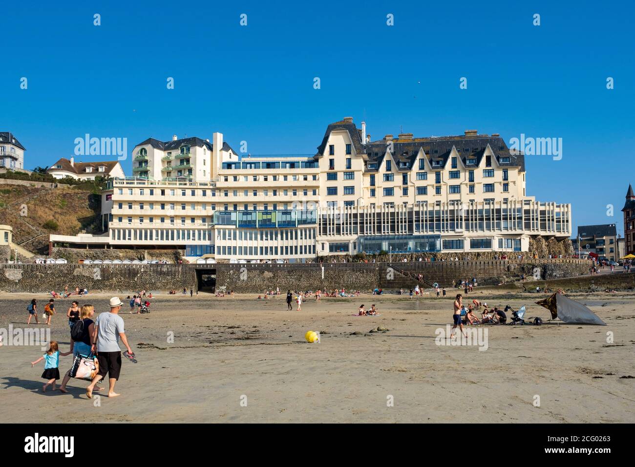 France, Manche, Granville, beach and Le Normandy Functional ...