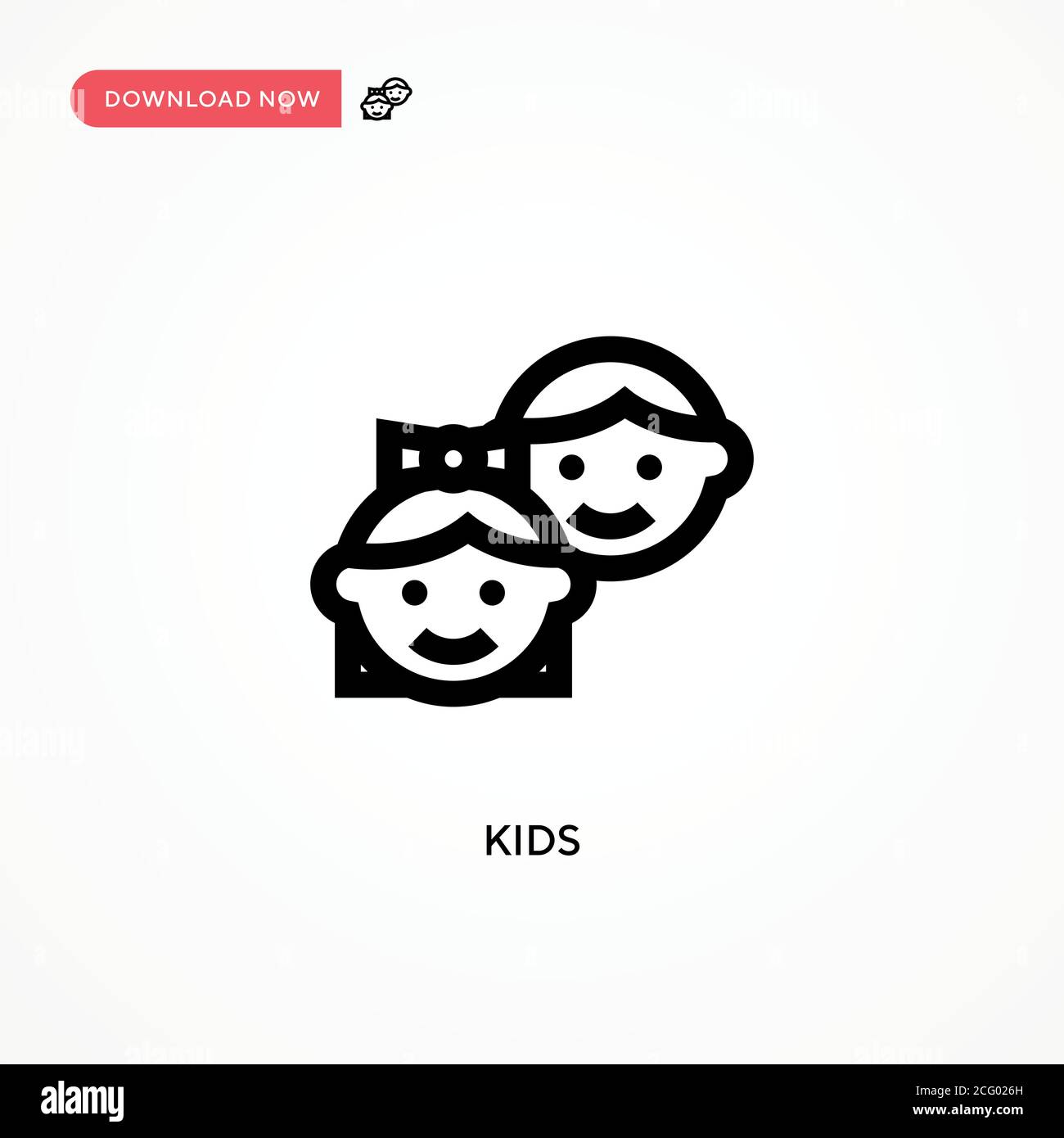 Kids Simple vector icon. Modern, simple flat vector illustration for ...