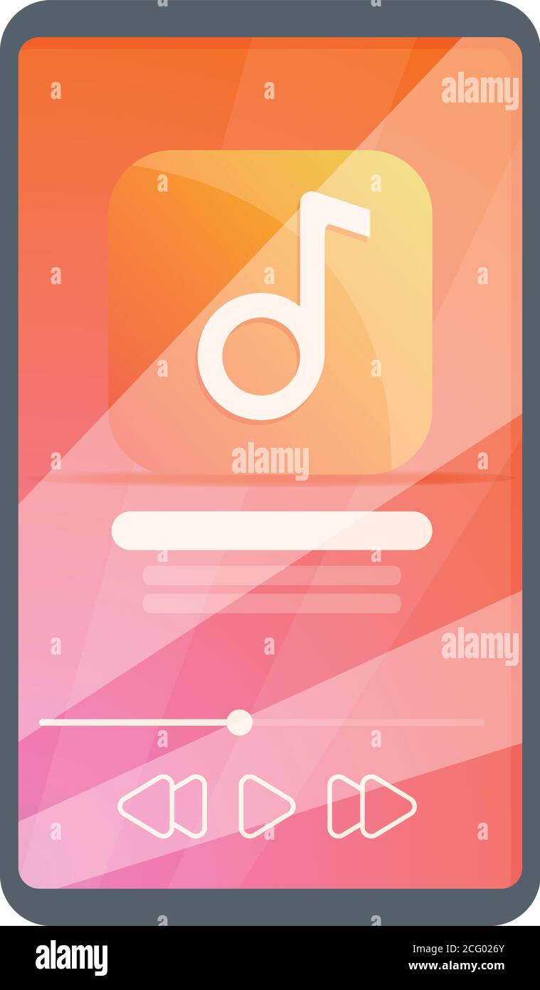 Playlist app icon. Cartoon of playlist app vector icon for web design ...