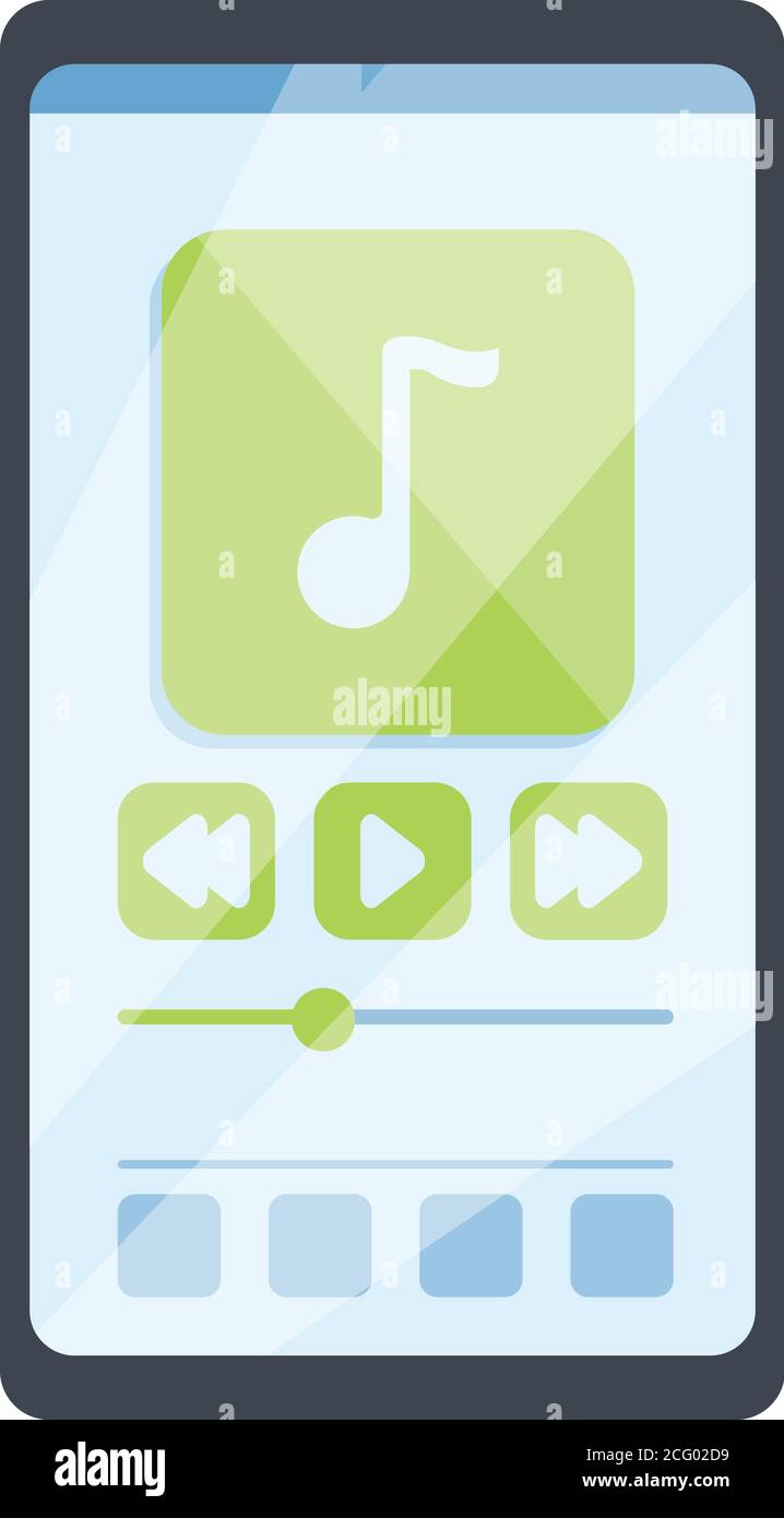 Playlist player icon. Cartoon of playlist player vector icon for web ...