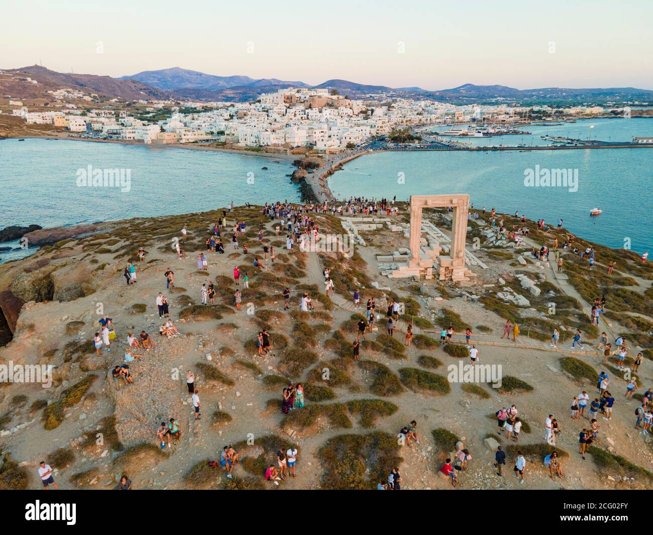 Greece, Cyclades, Naxos island, door of the temple of Apollo, Chora ...