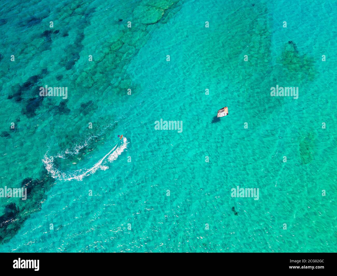 Greece, Cyclades, Naxos island, Alyko, Glifada beach (aerial view Stock ...