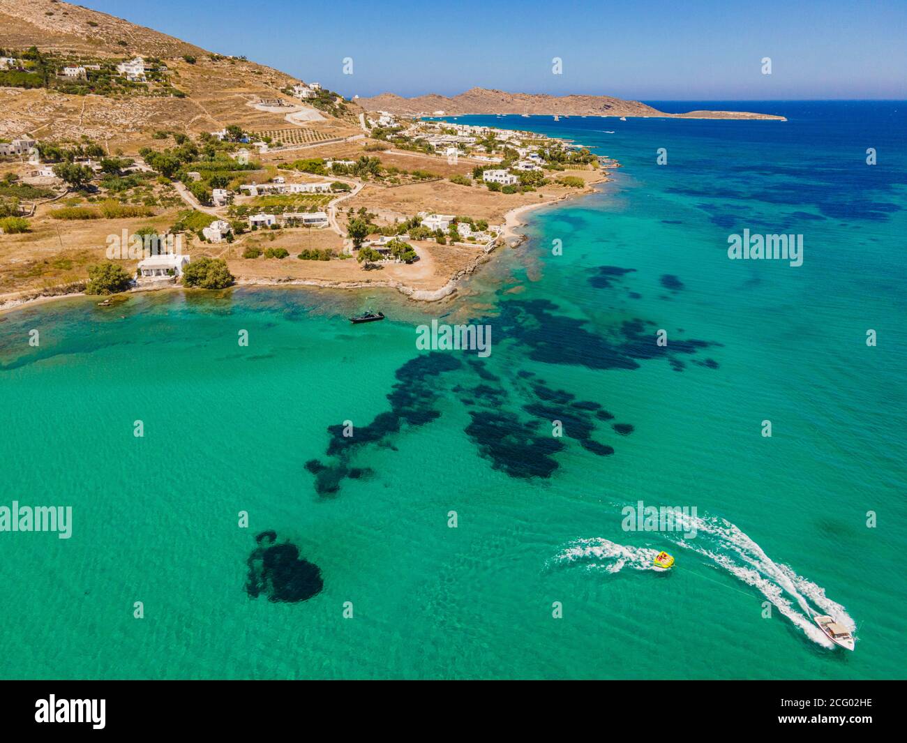 Greece, Cyclades, Paros island, Kolimpithres beach (aerial view Stock ...