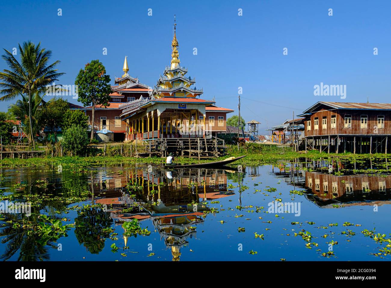 Myanmar (Burma), Shan state, Inle Lake, Nga Pe Chaung teak wood ...