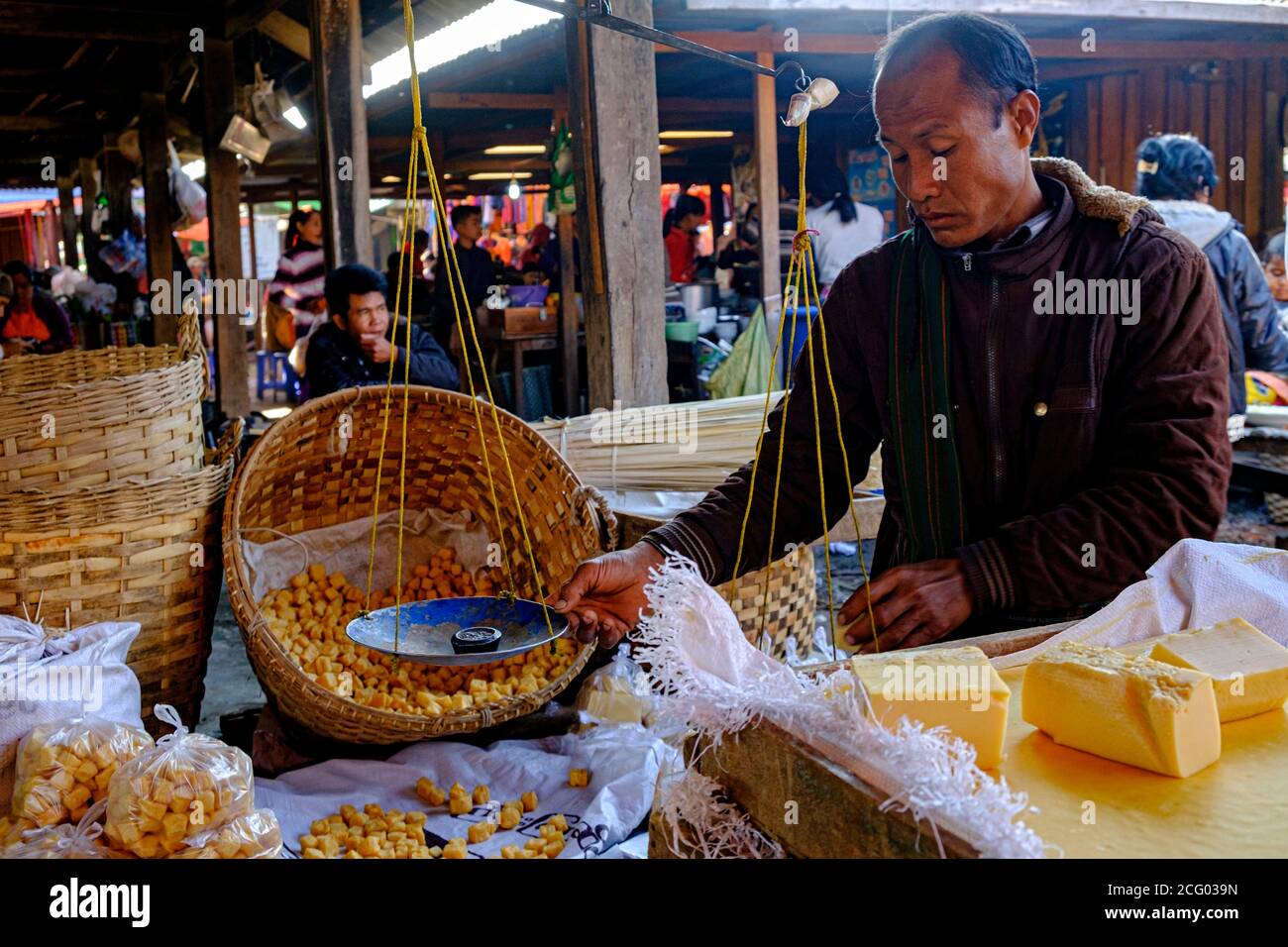 Myanmar (Burma), Shan state, Inle Lake, lakeside village of Nam Pan ...