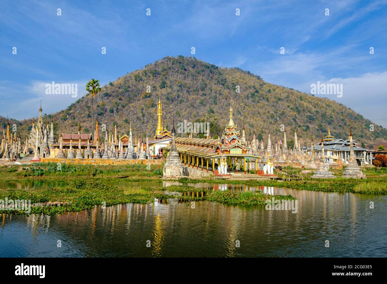 Myanmar (Burma), Shan state, Inle lake, Thaung To pagoda Stock Photo ...