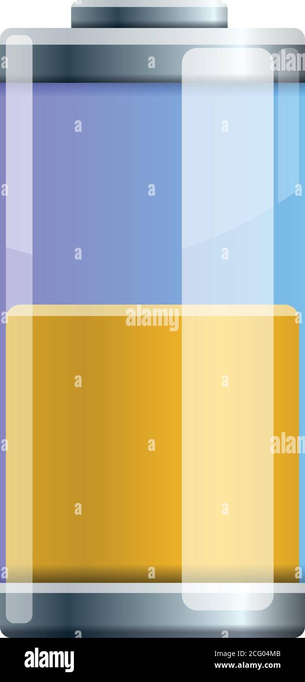 Half battery icon. Cartoon of half battery vector icon for web design ...