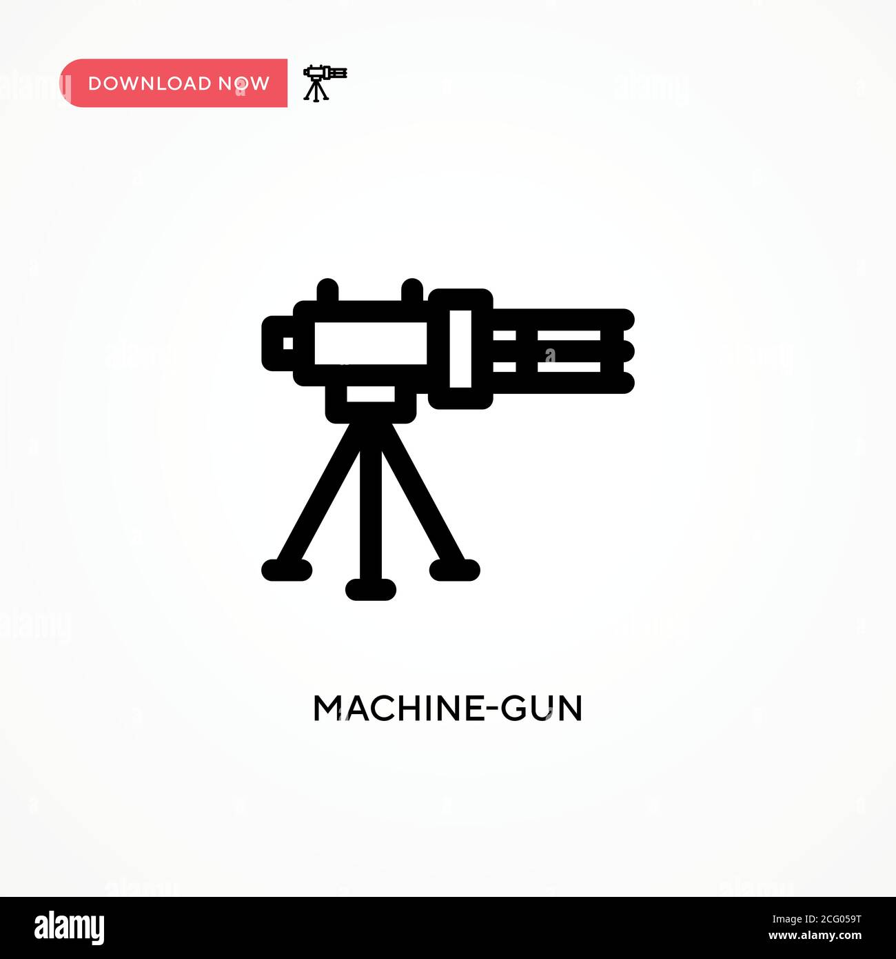 Machine-gun Simple vector icon. Modern, simple flat vector illustration ...