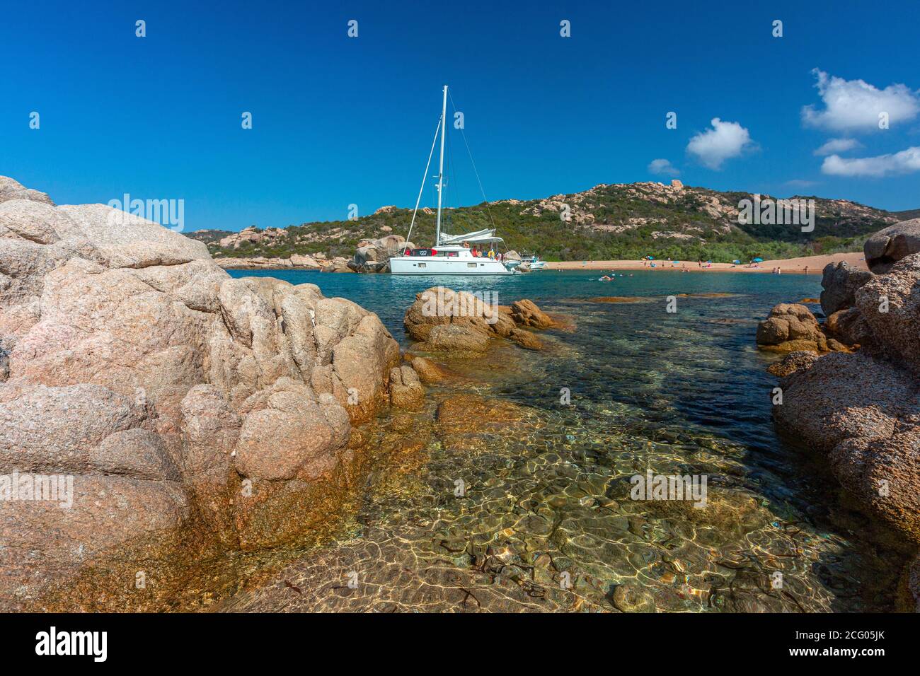 France, Corse-du-Sud, Tizzano, the coastal path in the Senetosa reserve ...