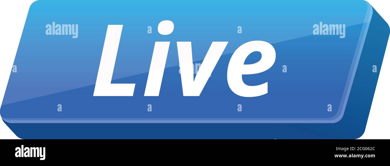 Live icon. Cartoon of live vector icon for web design isolated on white ...