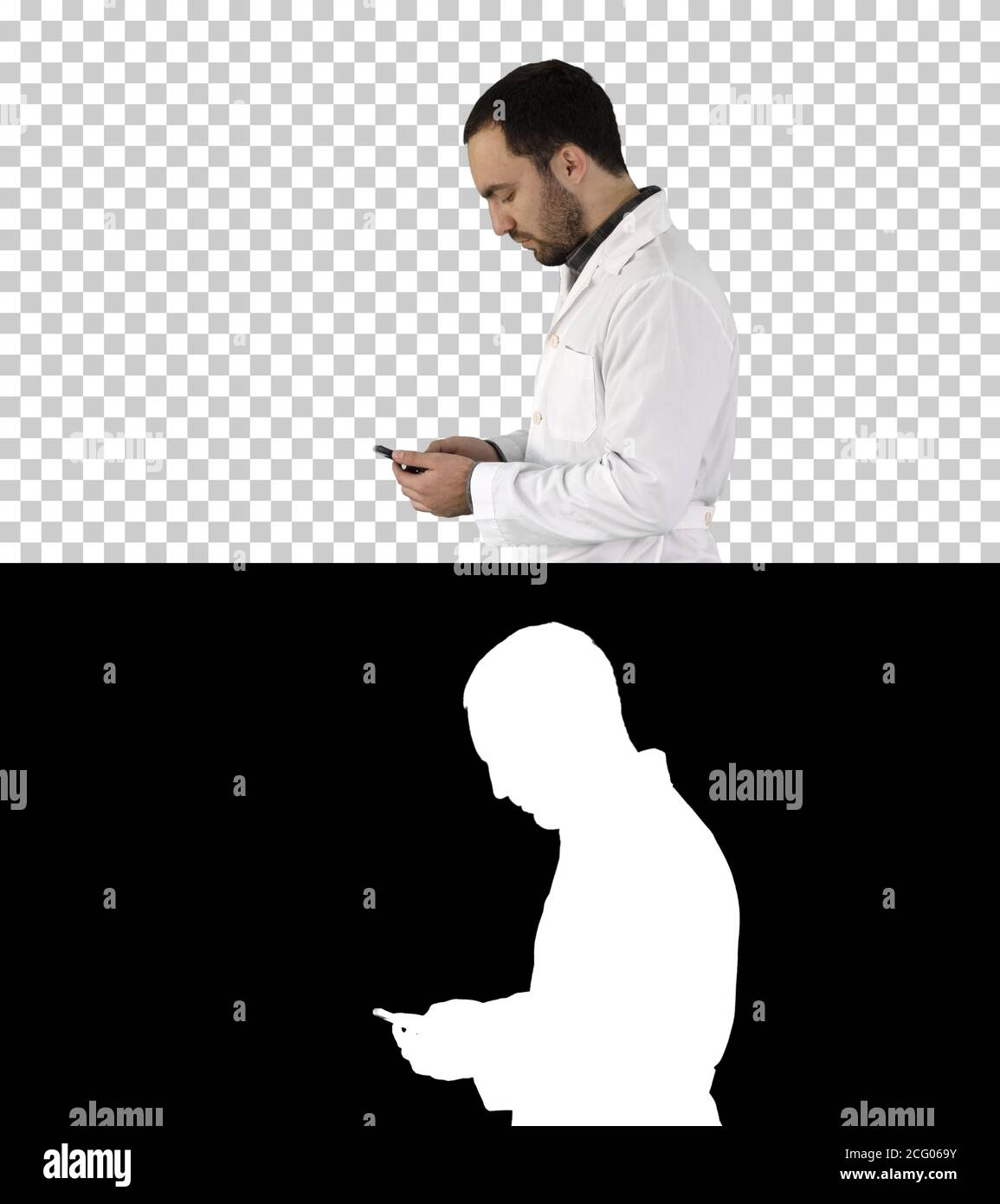 Closeup portrait of handsome male health care professional or doctor or ...