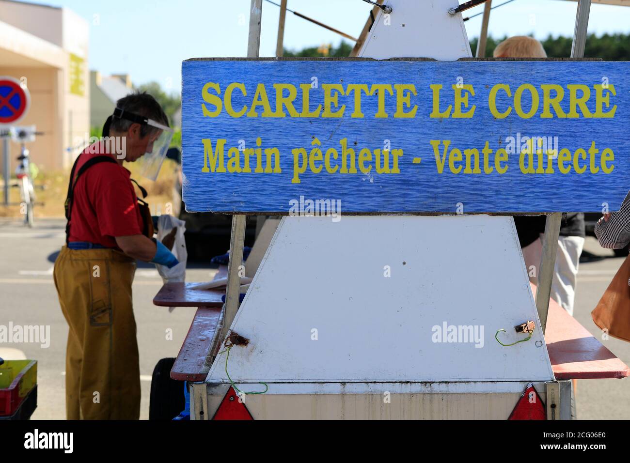 France, Finistere, Le Guilvinec, the school of fish of Scarlette Le ...