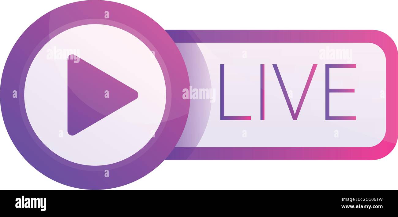 Virtual live stream icon. Cartoon of virtual live stream vector icon ...