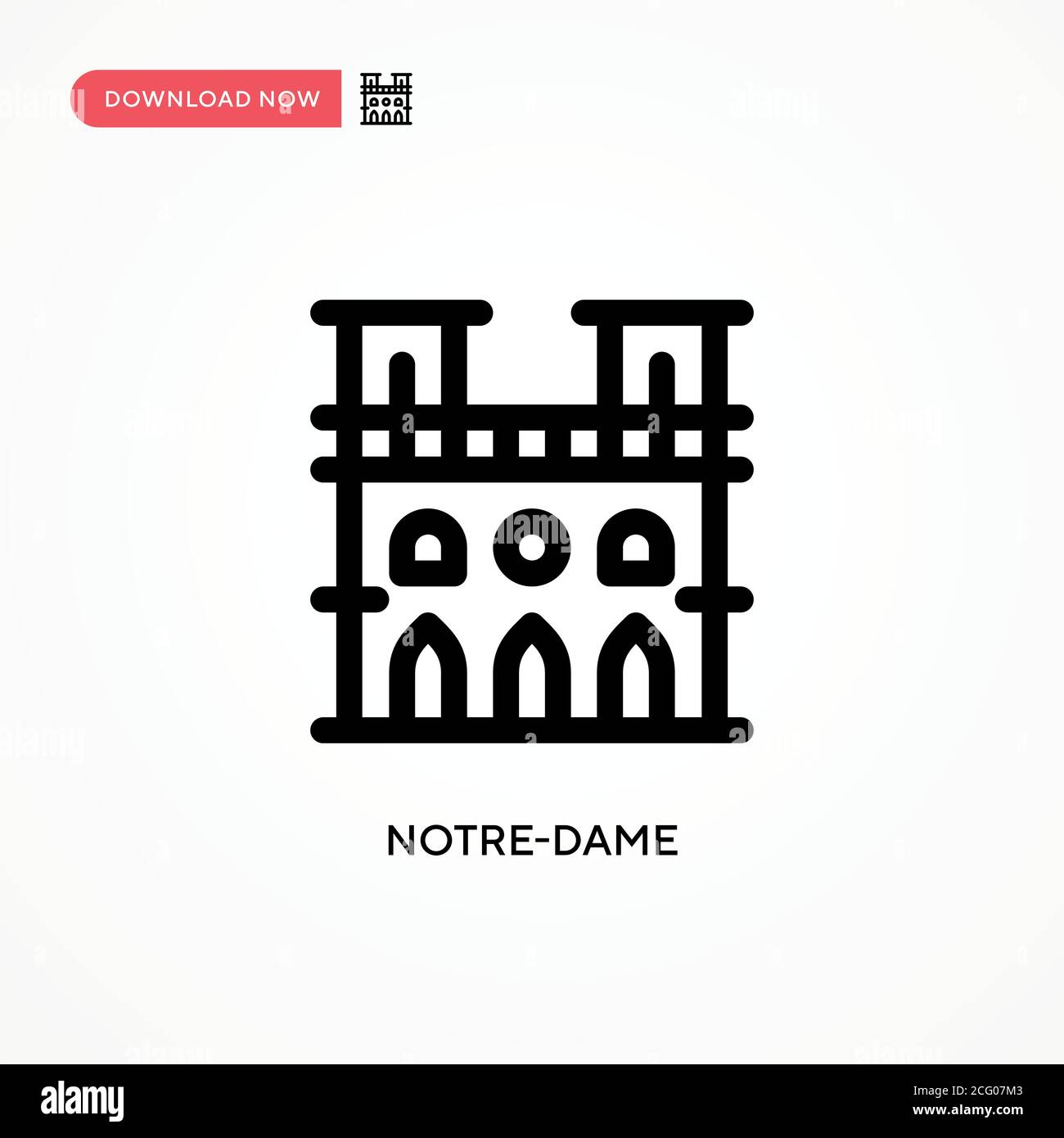 Notre-dame Simple vector icon. Modern, simple flat vector illustration ...