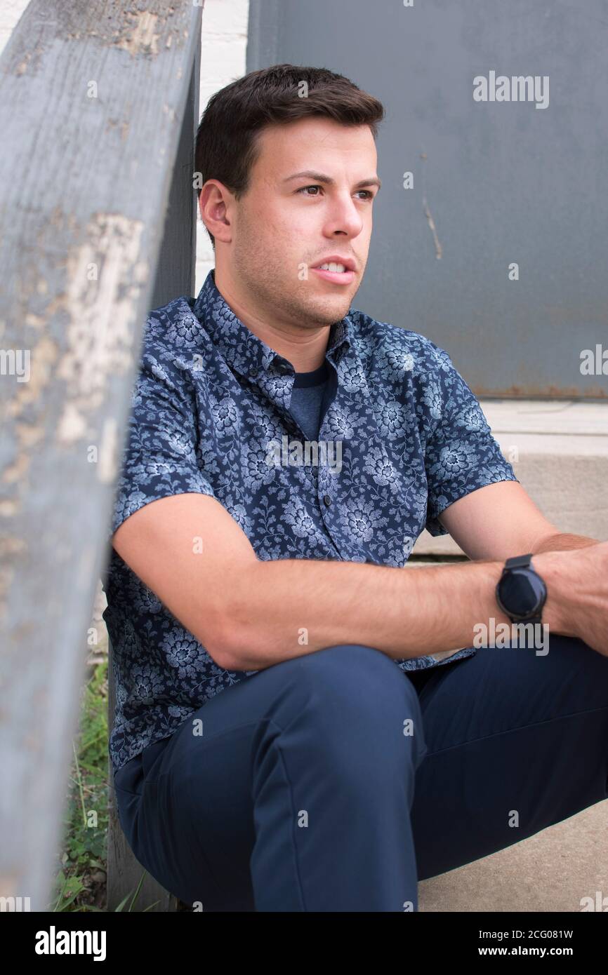 Outdoor portraits of a caucasian male Stock Photo - Alamy