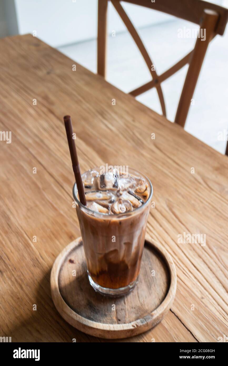 Delicious iced coffee and milk chocolate melt drink, stock photo Stock ...