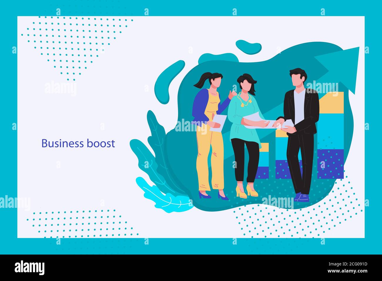 Business boost, company management and analytics banner template Stock ...