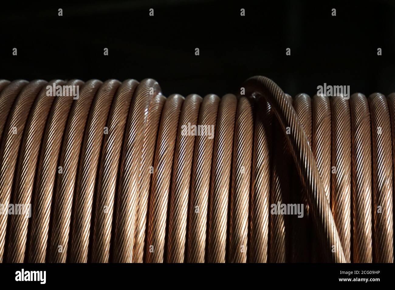 Copper Cable core on a reel Stock Photo - Alamy