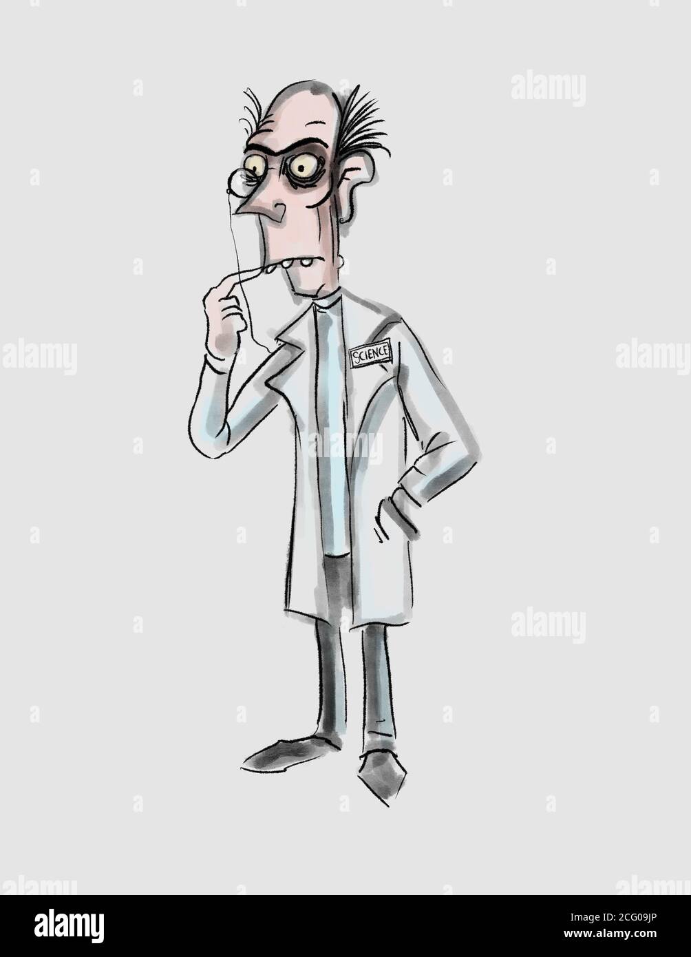 illustration of a crazy looking doctor Stock Photo - Alamy