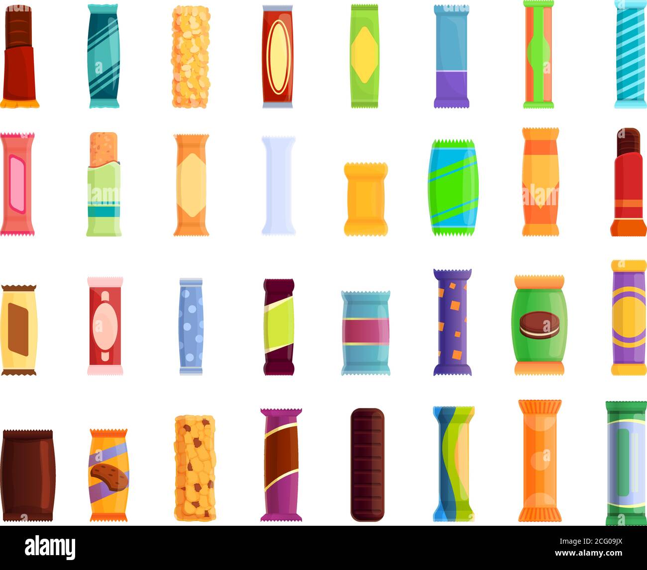 Snack bar icons set. Cartoon set of snack bar vector icons for web ...