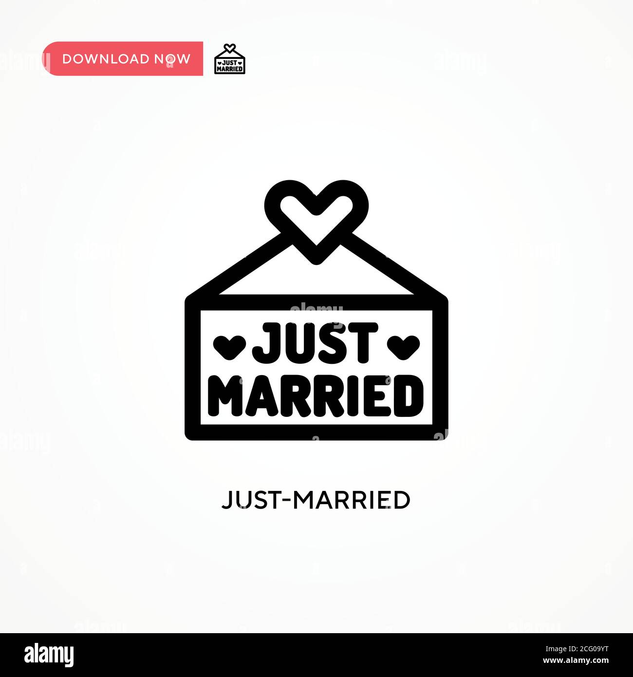 Just-married Simple vector icon. Modern, simple flat vector ...