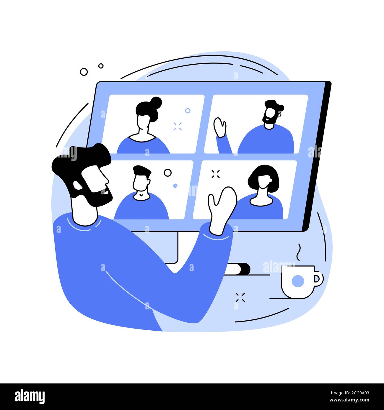 Distance working abstract concept vector illustration Stock Vector ...