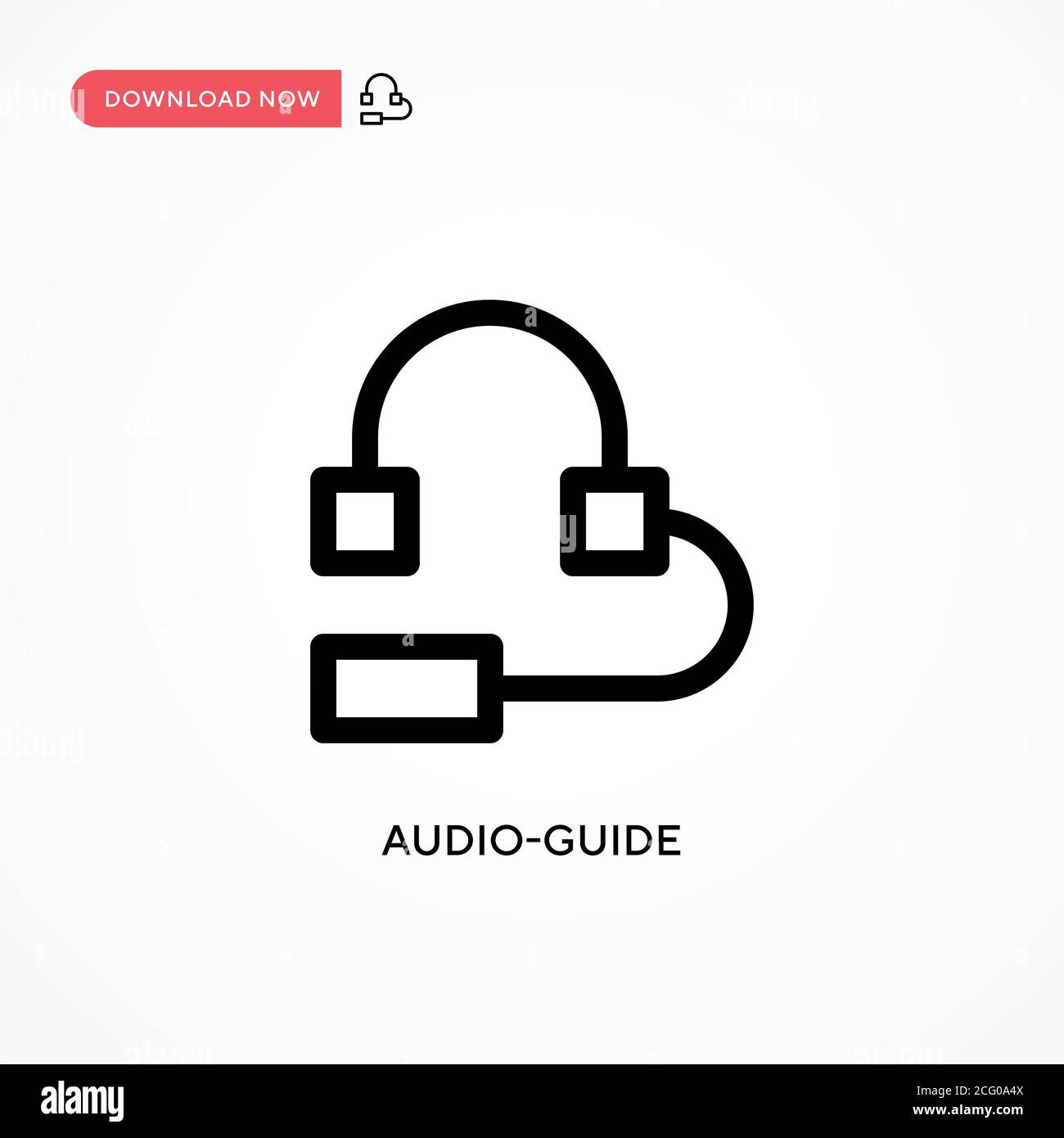 Woman Listening Audio Guide Stock Vector Images - Alamy