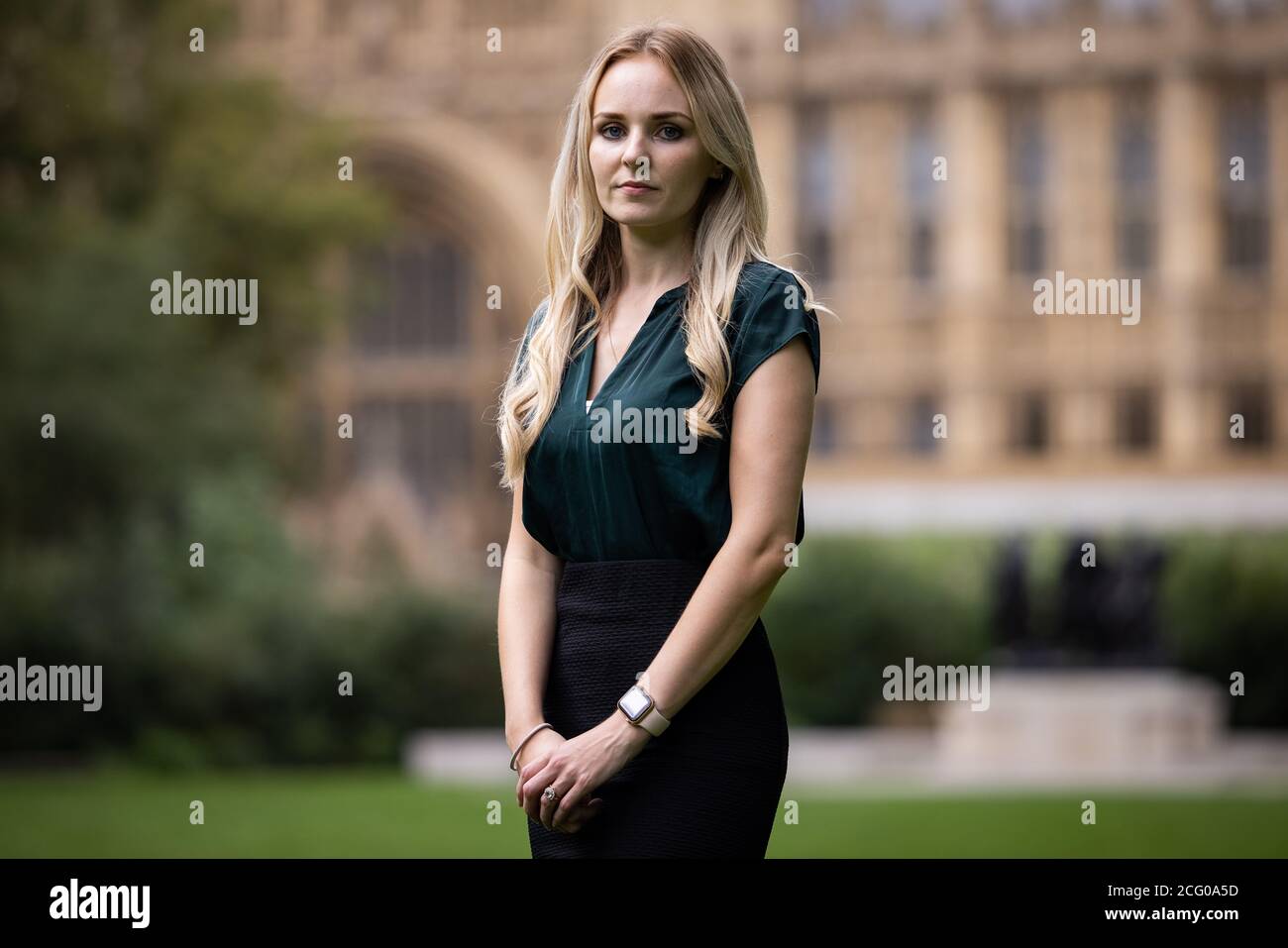 Lissie Harper, the widow of Pc Andrew Harper, in Victoria Tower Gardens ...