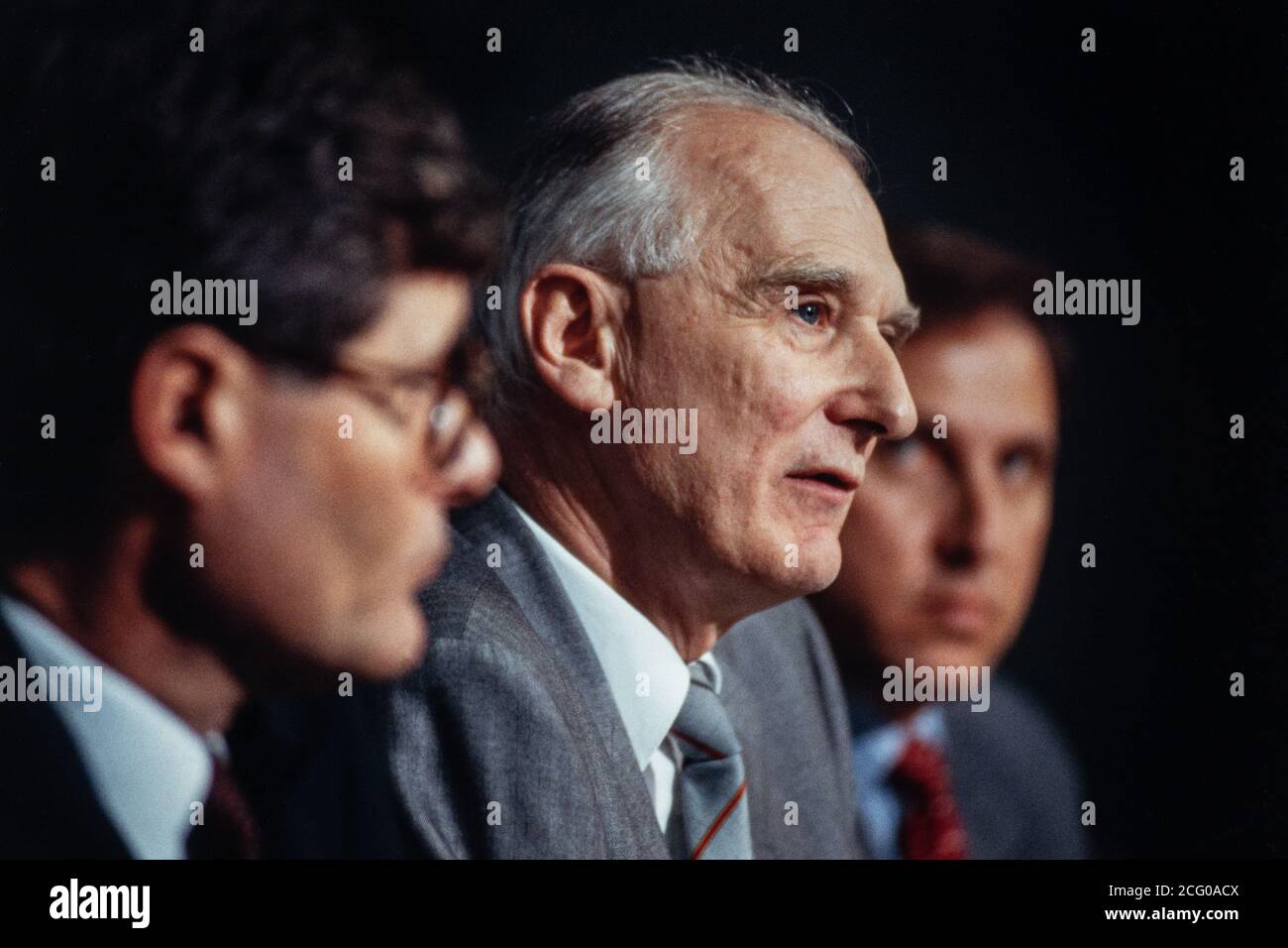 Sir Ron Dearing at the official launch of his NCC interim report into ...