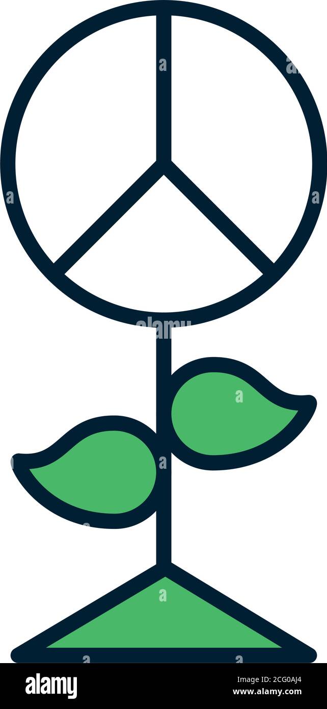 peace plant icon over white background, line and fill style, vector ...