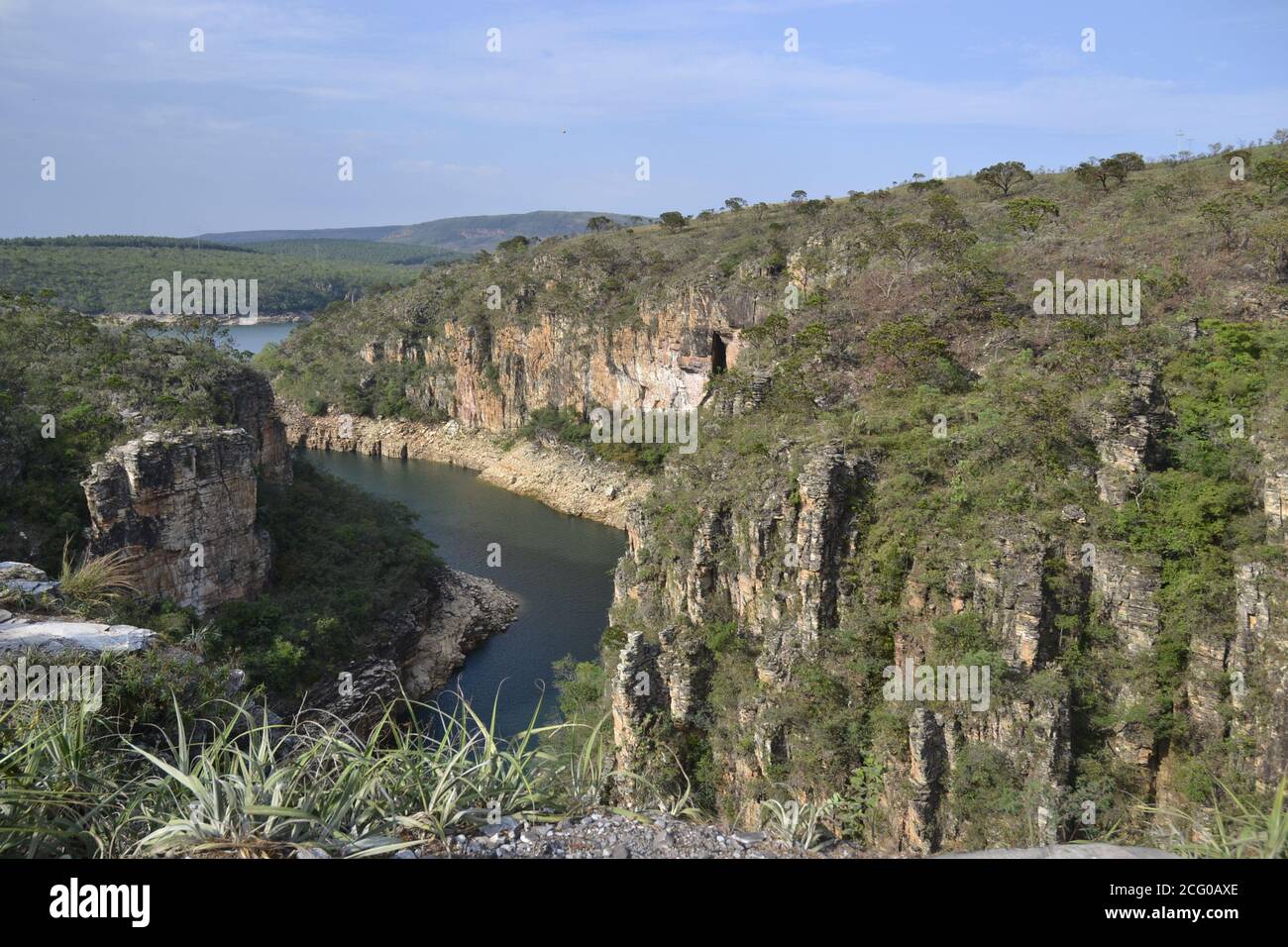 Canyon or canyon, panoramic photo of the rocks, with a fresh water ...