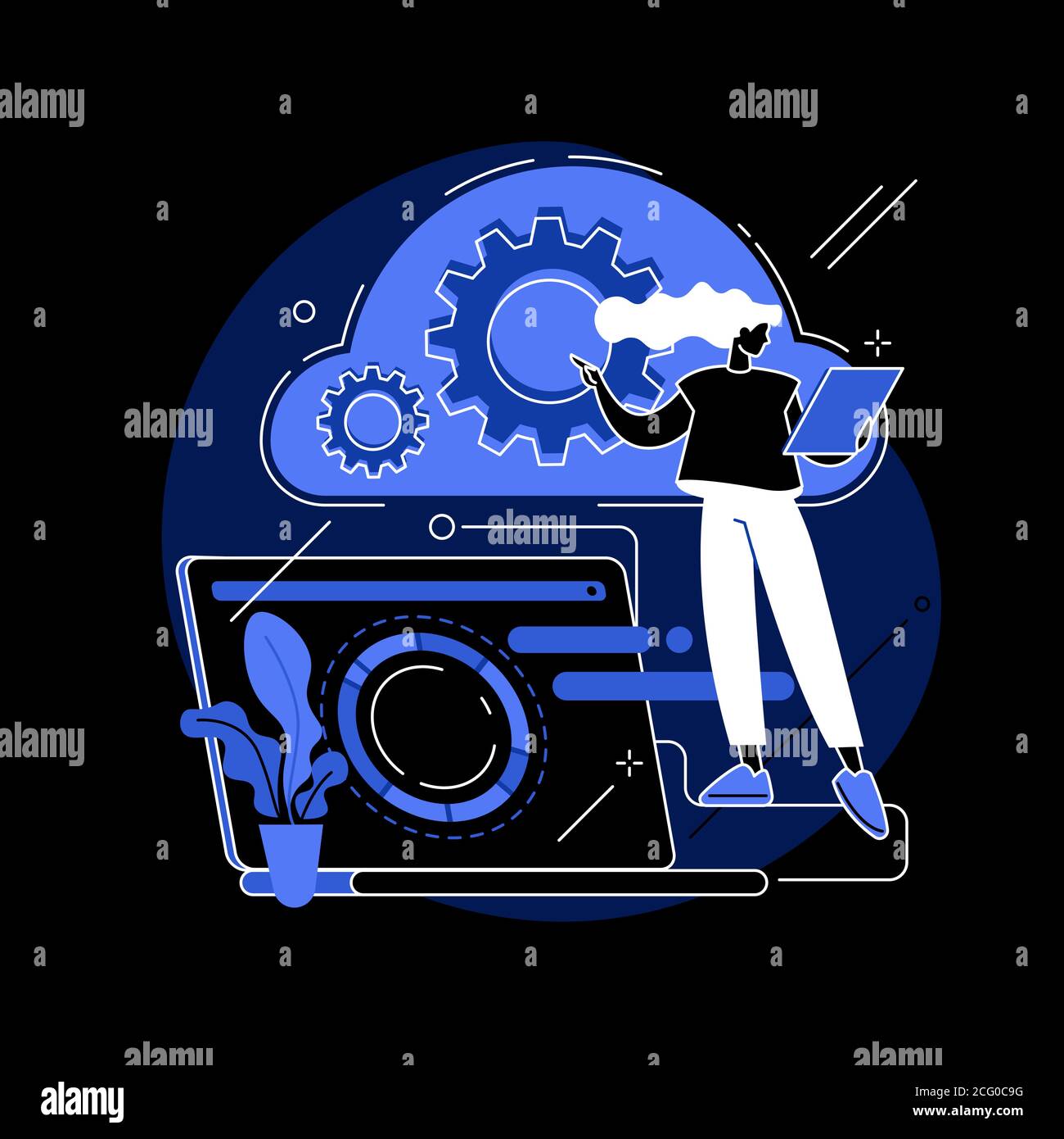 Cloud engineering abstract concept vector illustration Stock Vector ...