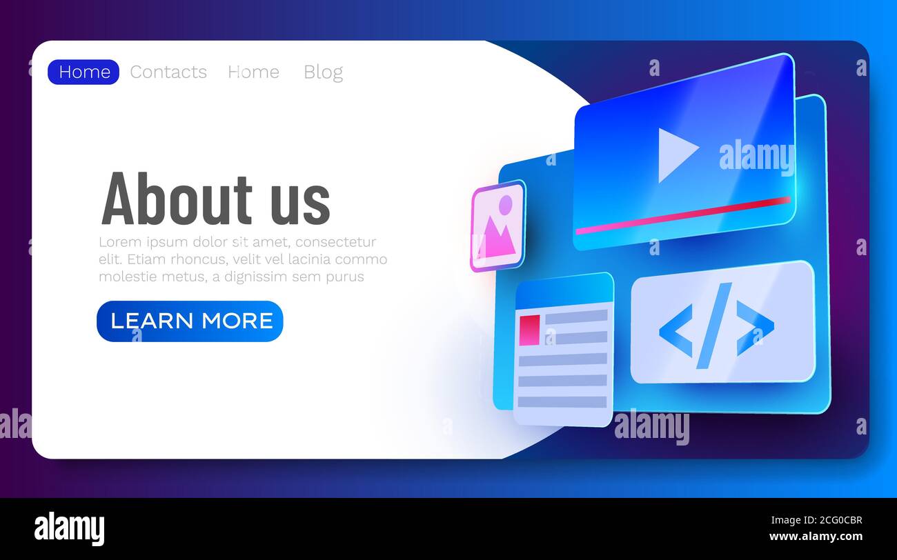 Web site ui element banner. Web development concept. Vector ...