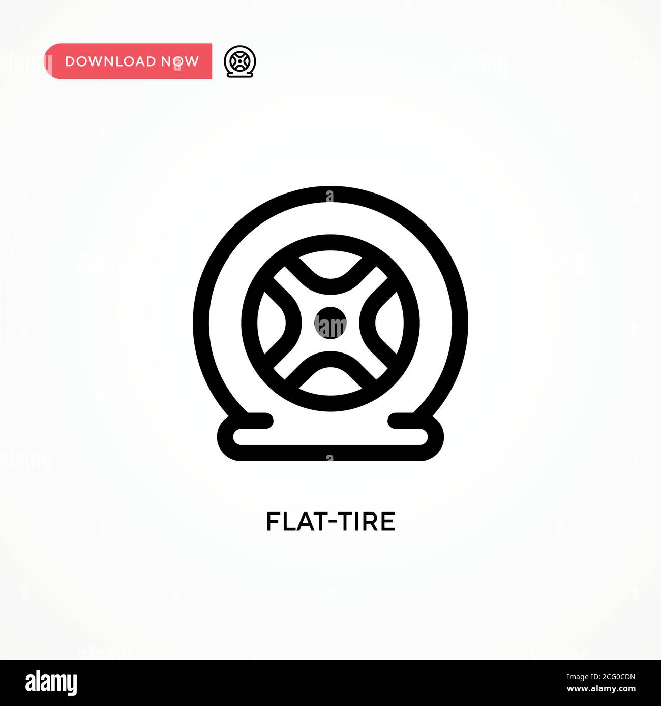 Flat-tire Simple vector icon. Modern, simple flat vector illustration ...