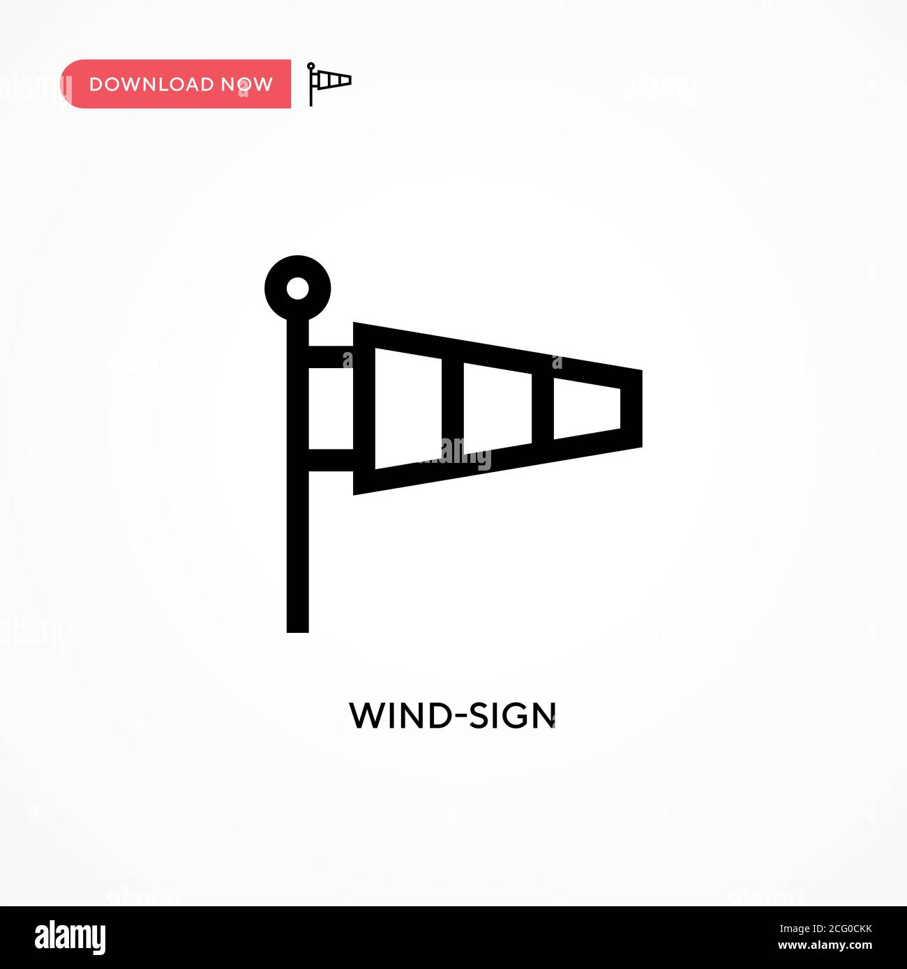 Wind-sign Simple vector icon. Modern, simple flat vector illustration ...
