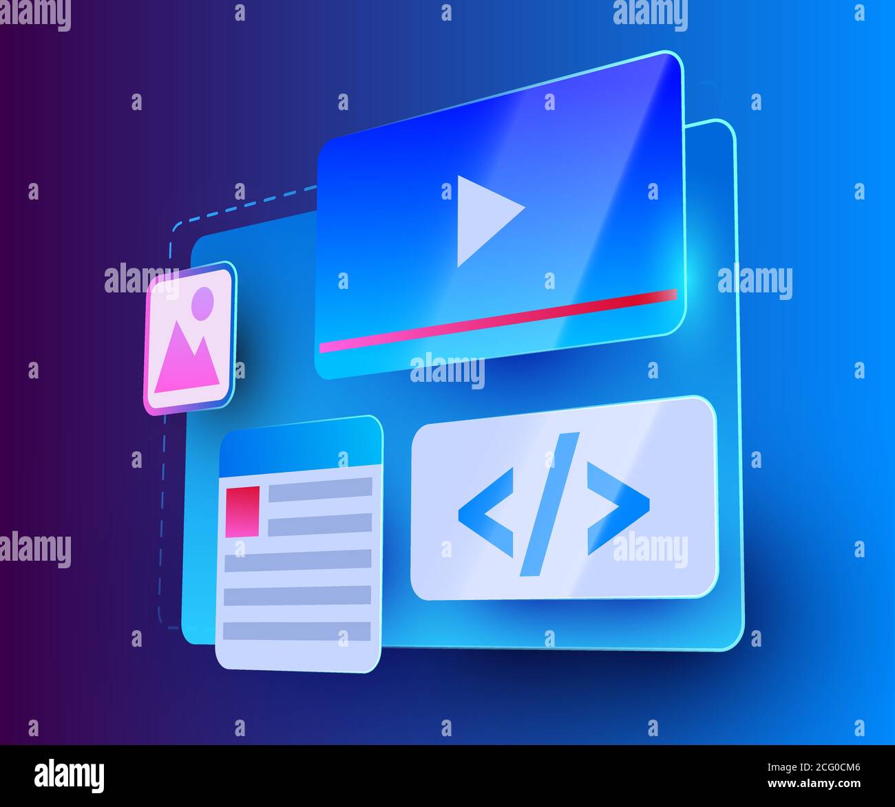 Web site ui element. Web development concept. Vector illustration Stock ...