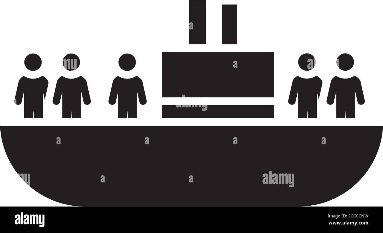 refuge people ship icon over white background, silhouette style, vector ...