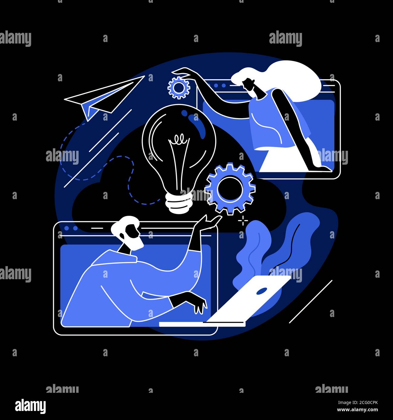 Cloud collaboration abstract concept vector illustration Stock Vector ...