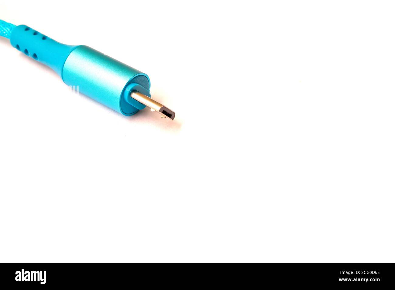 close-up miero-usb plug blue Stock Photo - Alamy